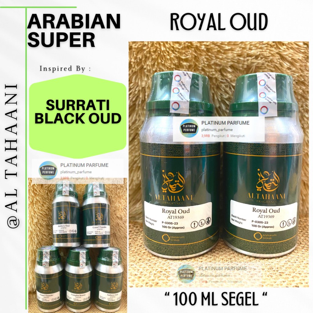 Jual Bibit Parfum Arabian ROYAL OUD ( BLACK OUD SURATTI ) 100 ML SEGEL ...
