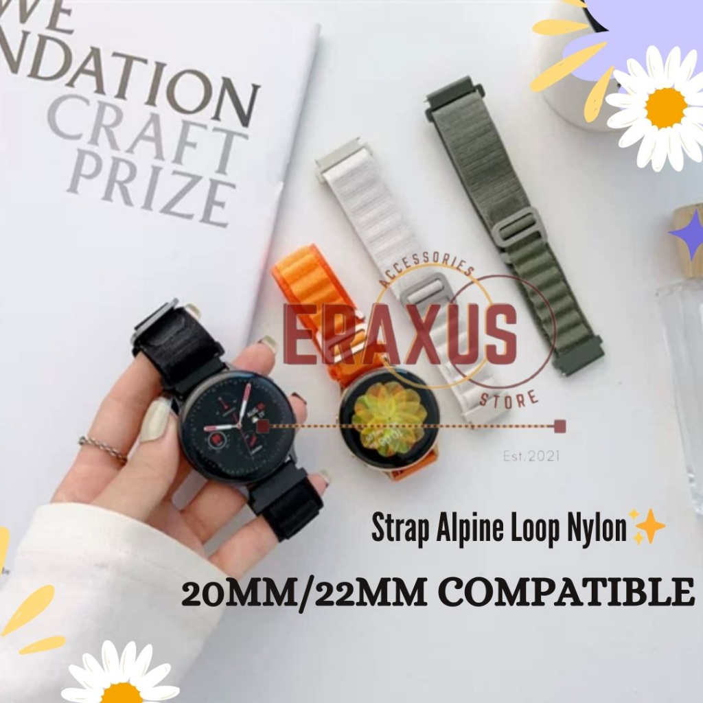 Jual Eraxus Strap Nilon 20mm/22mm Alpine Loop Nylon Tali Jam Huawei Watch GT 4 46mm / Watch 3 ...