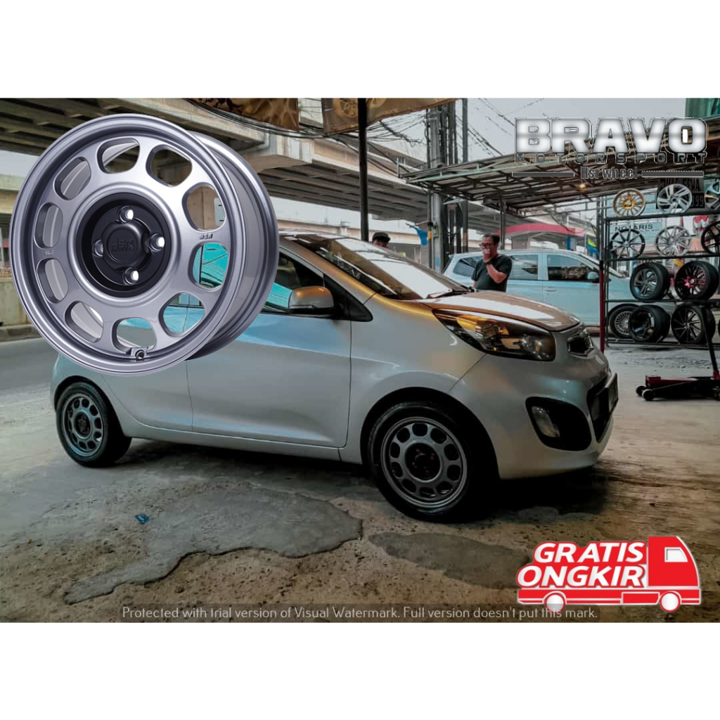 Jual VELG MOBIL RETRO RING 15 HSR KLG4 R14 GREY MODEL KALENG PCD 4X100 ...