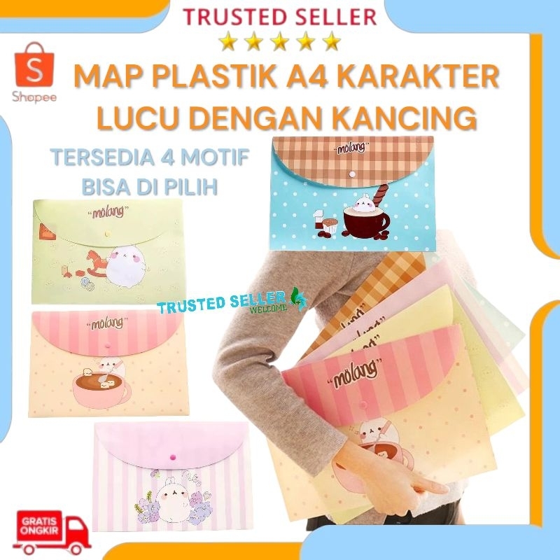 Jual MAP PLASTIK A4 KARAKTER KARTUN LUCU MAP FILE KANCING | Shopee ...