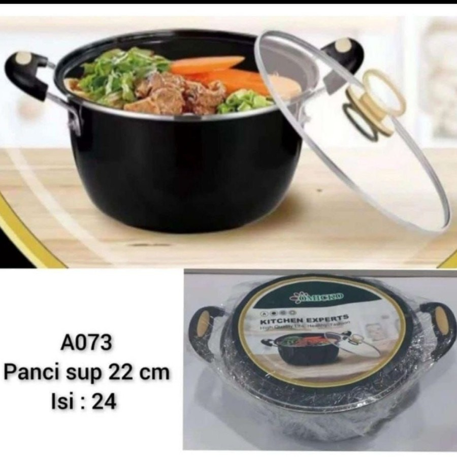 Jual Panci Kuah Enamel merk omicko dilengkapi dengan tutup kaca ...