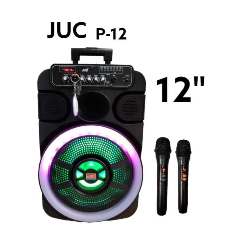 Jual SPEAKER PORTABLE JUC BLUTOOTH 12 INCH KARAOKE JUC WIRELESS MIC | Shopee Indonesia