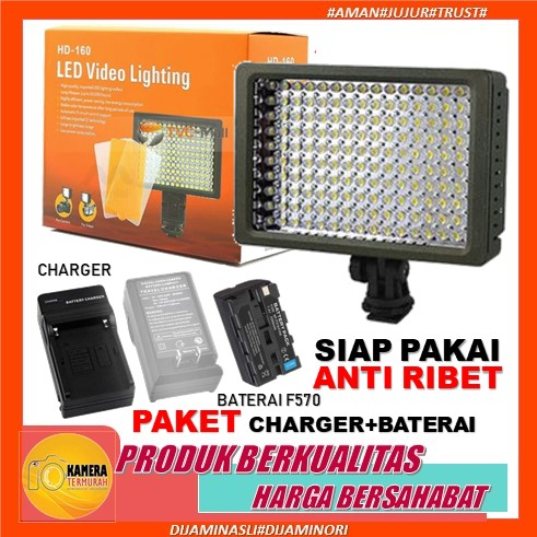 Jual LED VIDEO HD160 Lighting HD-160 + Battery & Charger | Shopee Indonesia