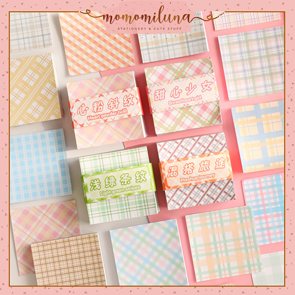Jual 1 set isi 200 lembar deco paper plaid series kawai aesthetic ...