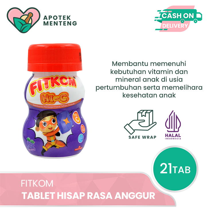 Jual Fitkom Rasa Anggur 21 Tablet - Multivitamin Tablet Hisap Anak ...