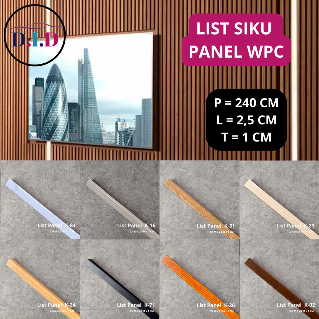 Jual LIST SUDUT SIKU L WPC/ LIST PENUTUP WPC PER BATANG LIS WALL PANEL ...