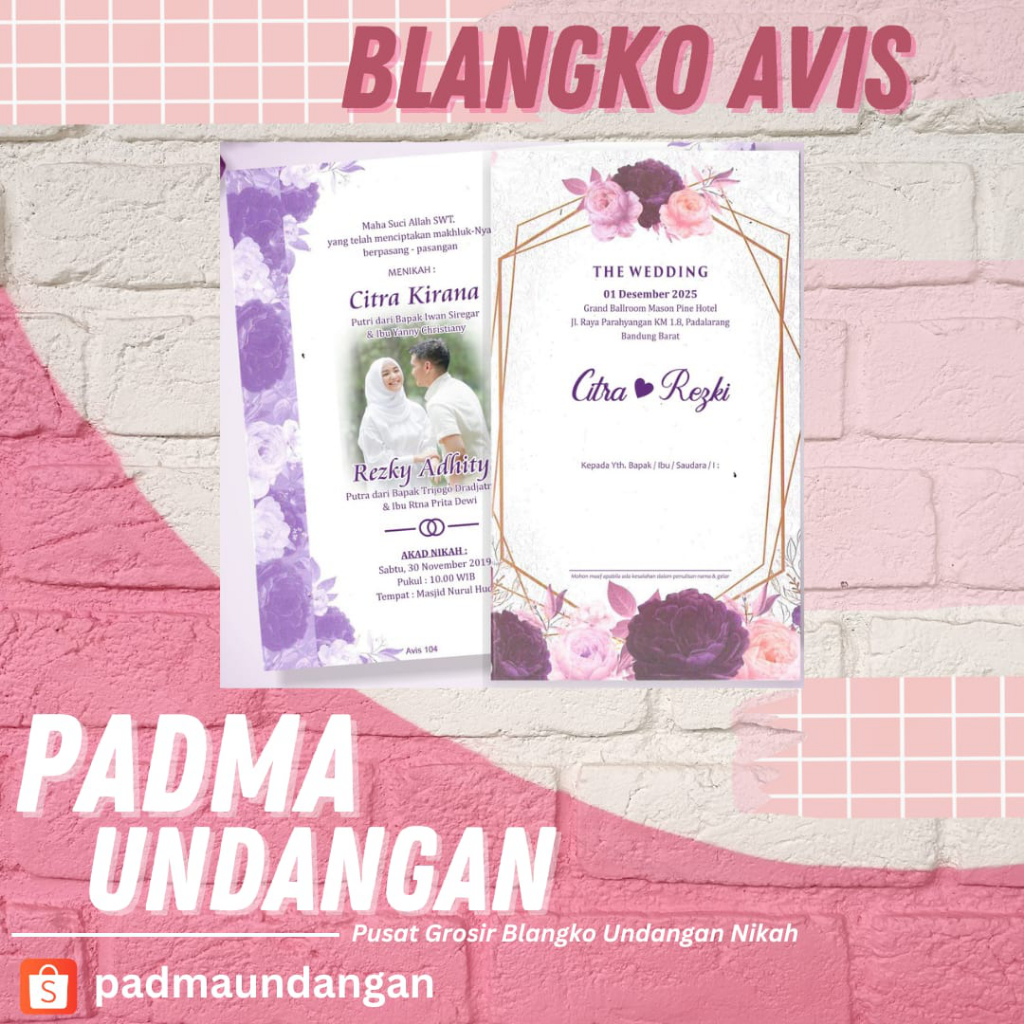 Jual Blangko Undangan Avis 104 | Pusat Grosir Blangko | Padma Undangan | Shopee Indonesia