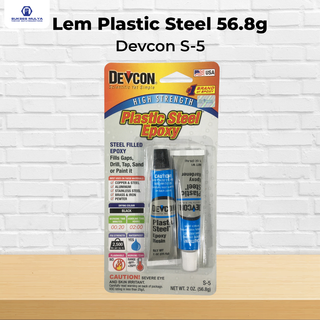 Jual DEVCON S-5 Plastic Steel Tube - Lem Plastik Epoxy Resin and Hardener | Shopee Indonesia