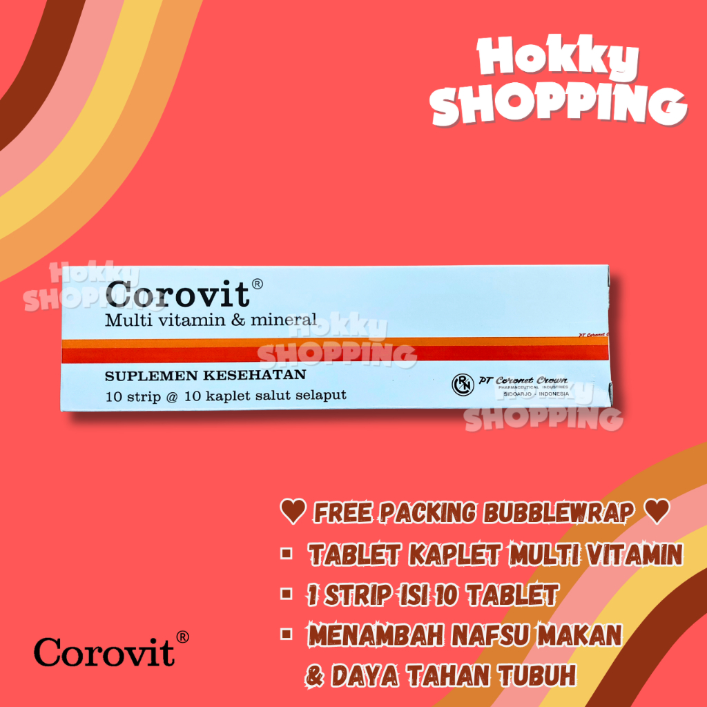Jual Corovit Tablet Kaplet MultiVitamin C, A, B, D - 1 strip isi 10 ...
