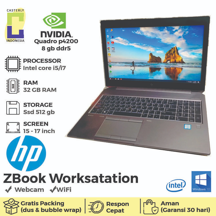 Jual Laptop hp ZBook 17 G5 i7 gen8 ddr4 64 gb ssd 512 gb nvidia 17 inch ...