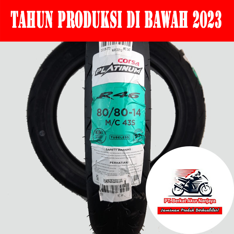 Jual BAN CORSA PLATINUM R46 - BAN TUBELESS BALAP / SOFT COMPOUND 80 80 ...