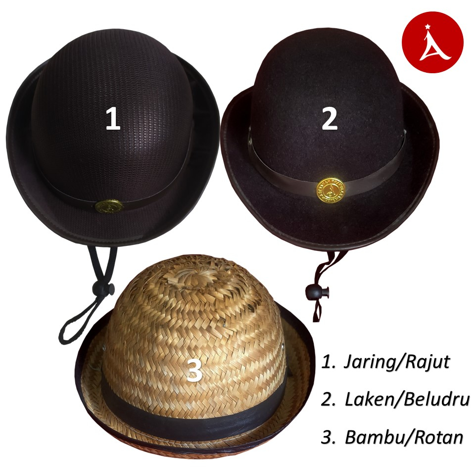 Jual Topi Boni LAKEN/JARING/JERAMI, Topi Pramuka Beludru/Rajut/Bambu ...