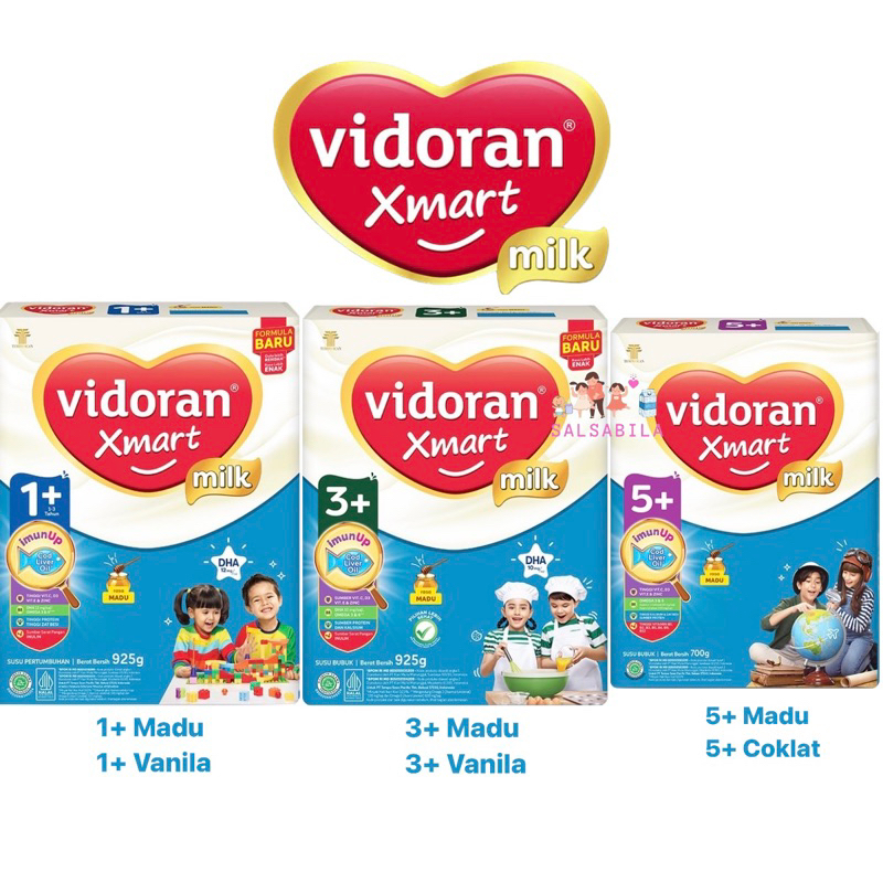 Jual vidoran Xmart 1+ / 3+ 925 gr / 5+ 700 gr | Vanila Madu Cokelat ...