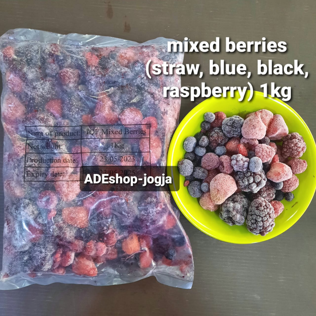 Jual buah beku frozen mixed berries 1 kg mix berry straw blue black ...