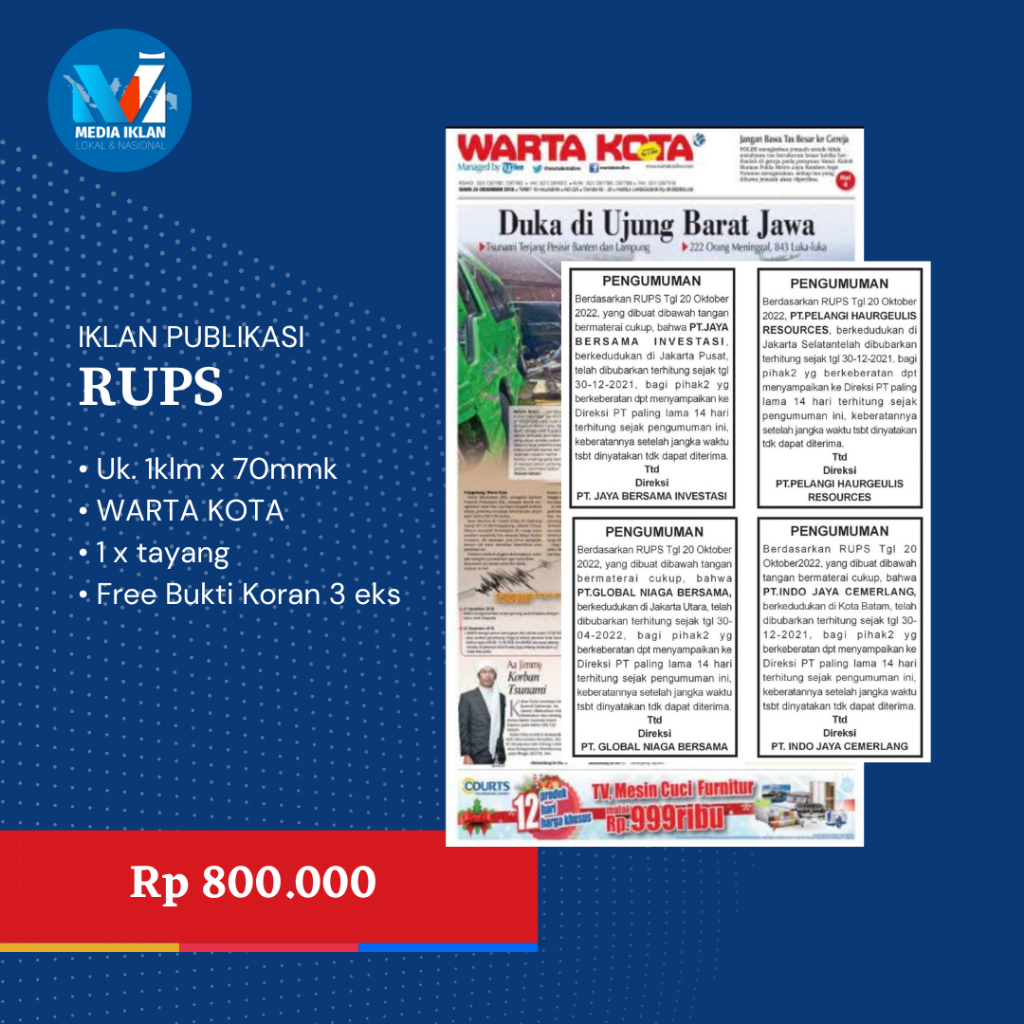 Jual IKLAN KORAN PUBLIKASI RUPS | Shopee Indonesia
