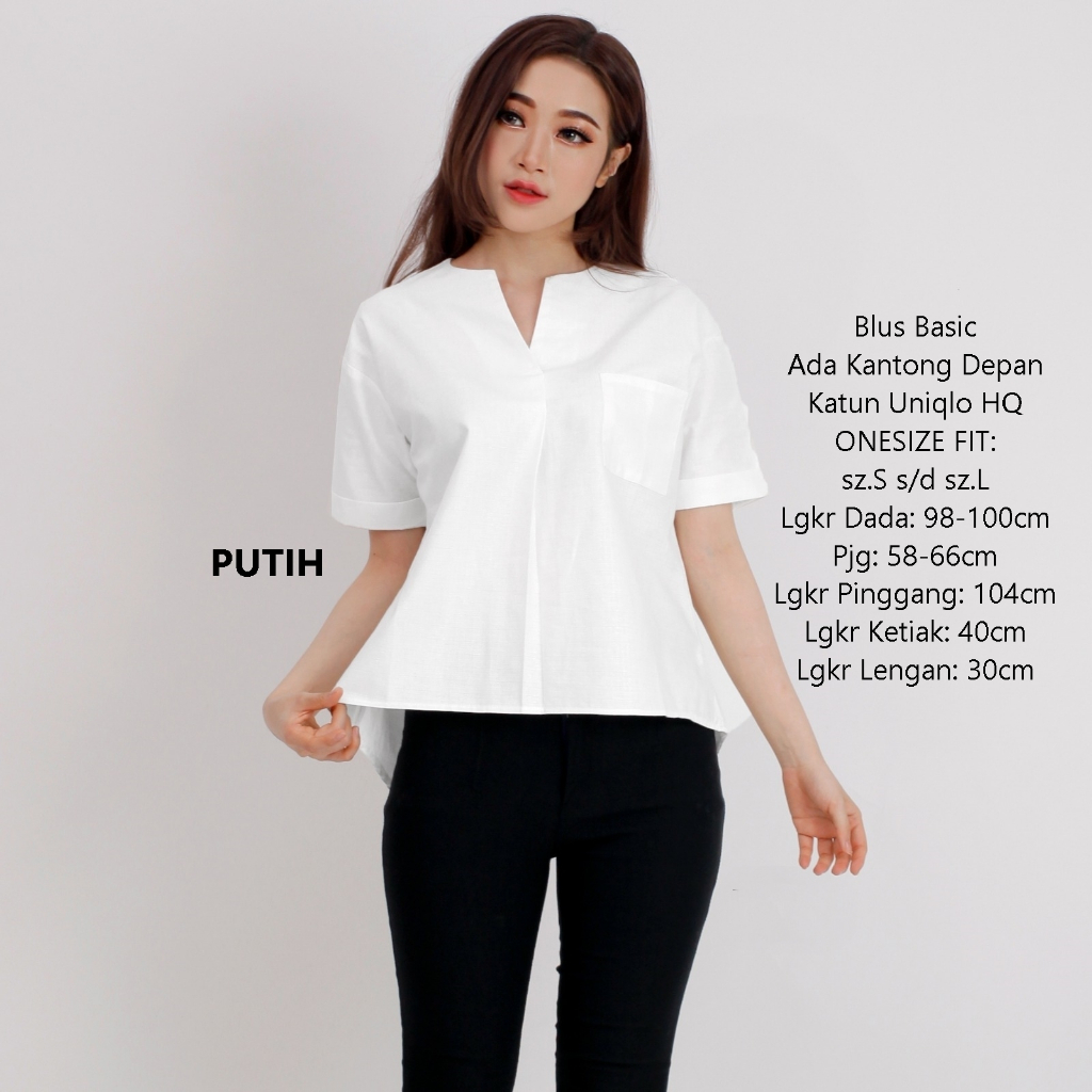 Jual Baju Atasan Putih Wanita Woman Blouse White Top Kemeja Cewek Blus ...