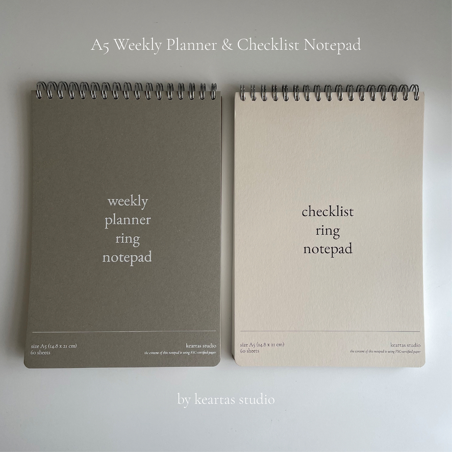 Jual A5 Weekly Planner & Checklist Notepad by Keartas Studio | Shopee ...