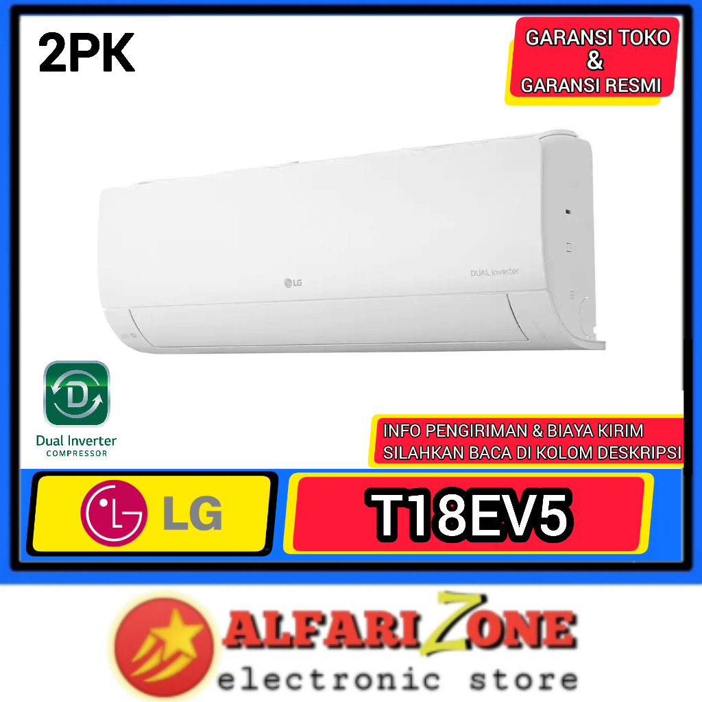 Jual LG T18EV5 AC 2PK LG Dual cool inverter AC Split LG AC 2 PK ...