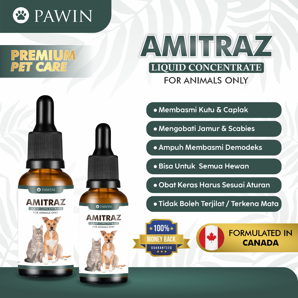 Jual Obat Kutu Kulit Scabies Demodeks Jamur Anjing Kucing Amitraz 30ml ...