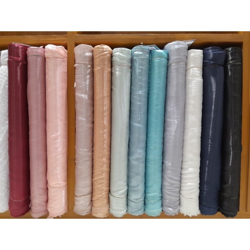 Jual KAIN ORGANZA SHIMMER PREMIUM bahan dress, hijab dll,LEBAR 1.50 M ...