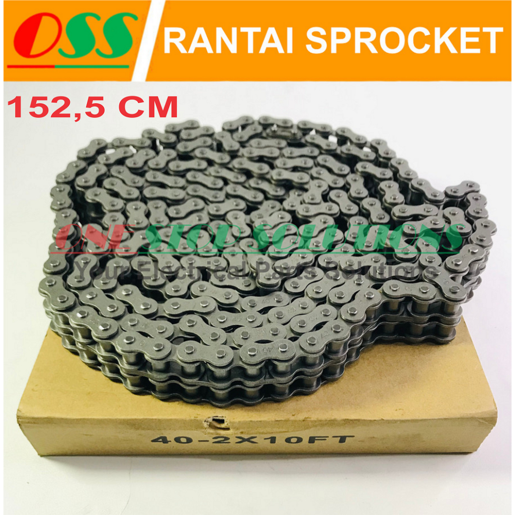 Jual RANTAI SPROCKET RS40-2 / ROLLER CHAIN RS 40 - 2 DOUBLE | Shopee Indonesia