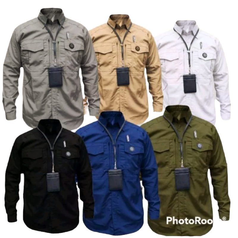 Jual Baju Kemeja Tactikal Lapangan Pria Super Jumbo Seragam TNI POLRI ...