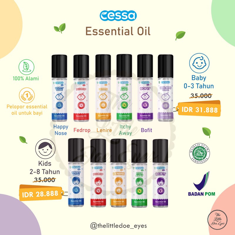 Jual Cessa Baby and Kids Essential Oil Lenire / Iboost / Fever Drop ...