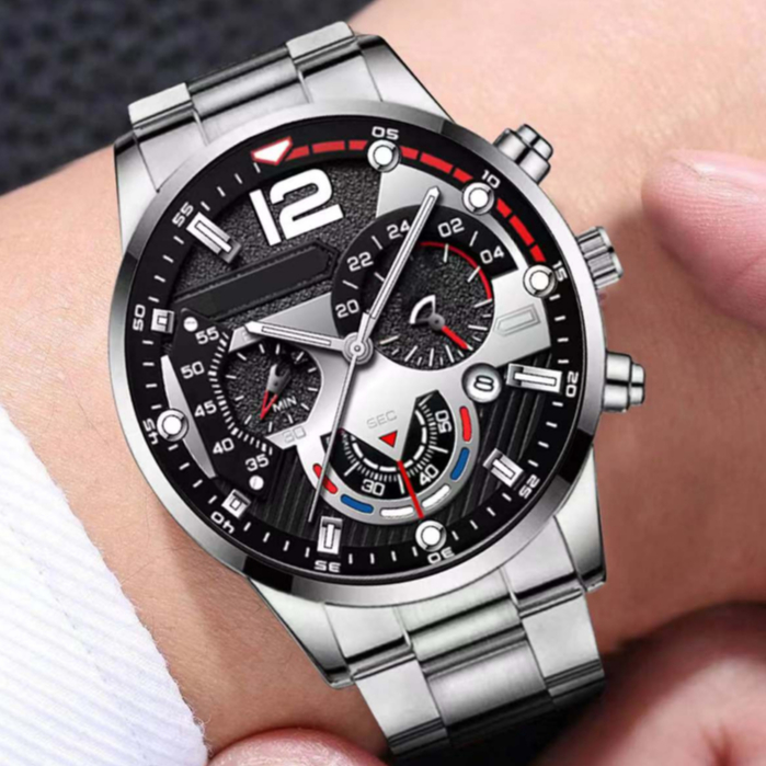 Jual Acc115 Jam Tangan Pria Bulat Jam Tangan Pria Quartz dengan Strap ...