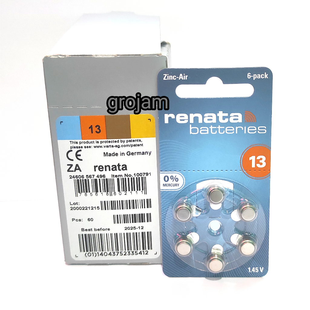 Jual Renata ZA13 Renata Za 13 Baterai Alat Bantu Dengar Hearing Aid Battery Original | Shopee ...