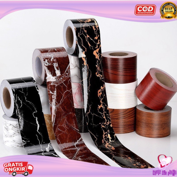 Jual Border List Wallpaper Motif Marmer 8cm x 5m Sticker List Border ...