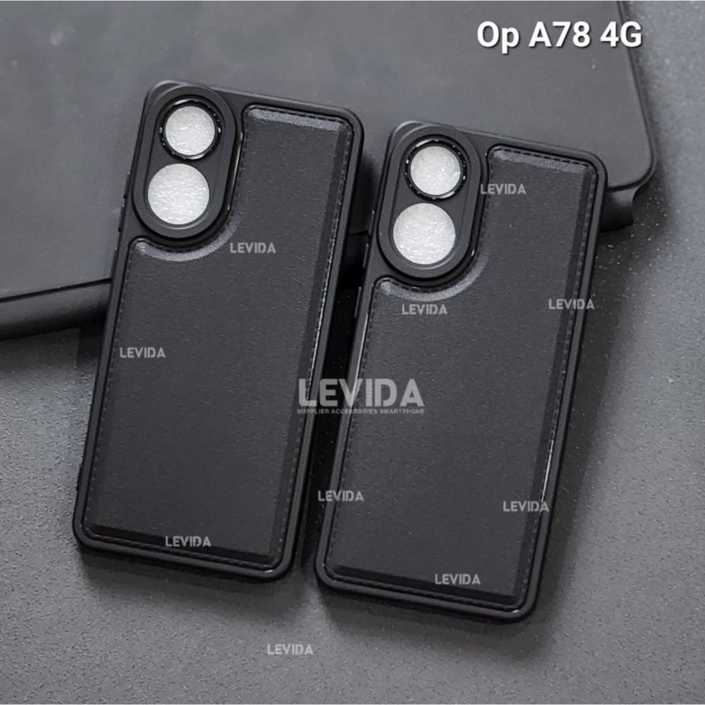 Jual Oppo A78 4g Luxury Case Leather Pro Kamera Black Oppo A78 4g ...