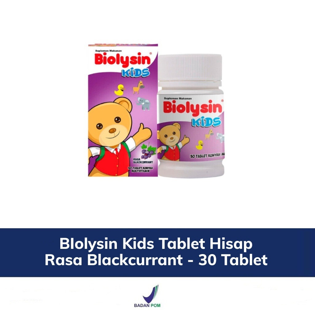 Jual Biolysin Kids Rasa Blackcurrant 30 Tablet - Multivitamin - Rasa ...