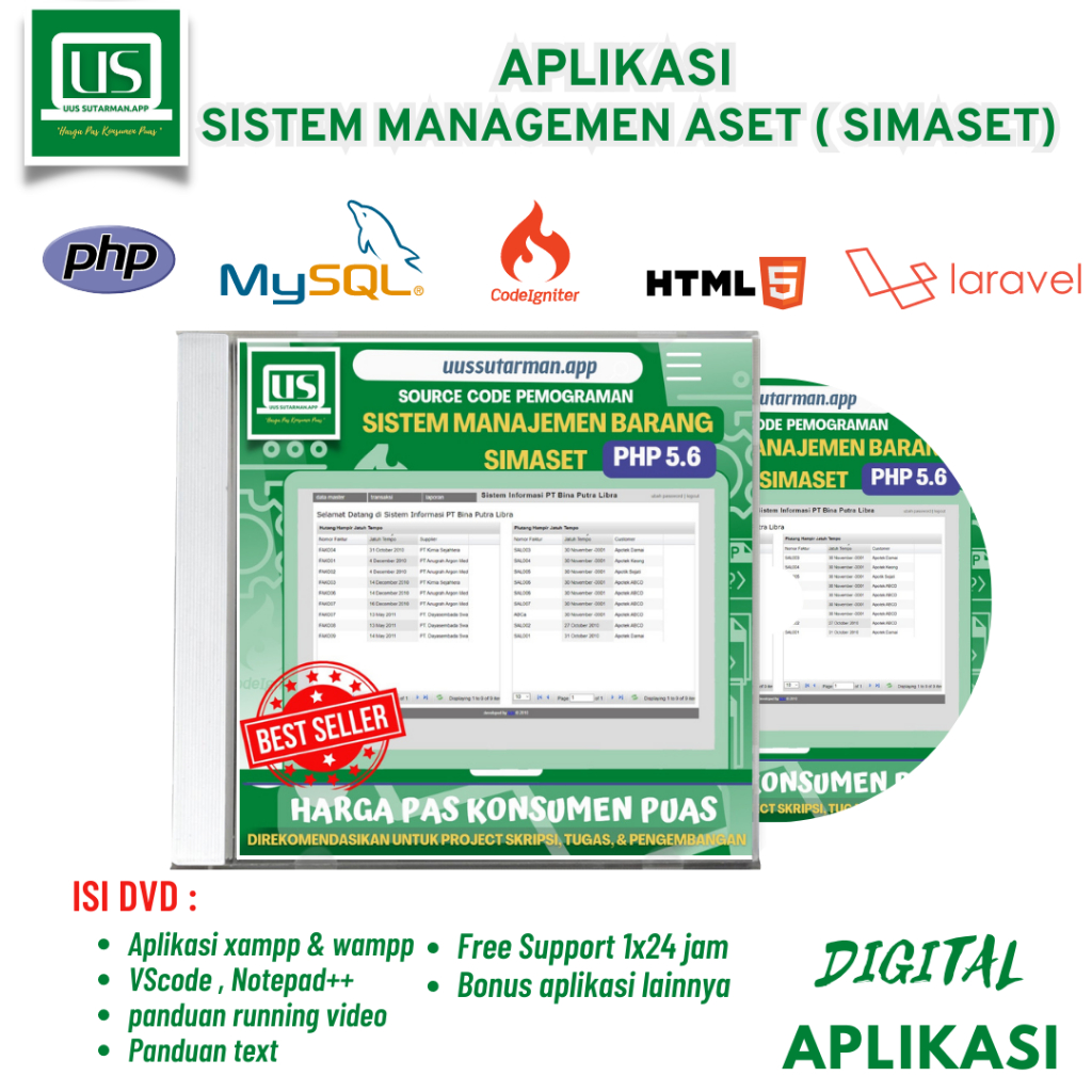 Jual Source Code Sistem Managemen Barang [ SIMASET ] | Shopee Indonesia