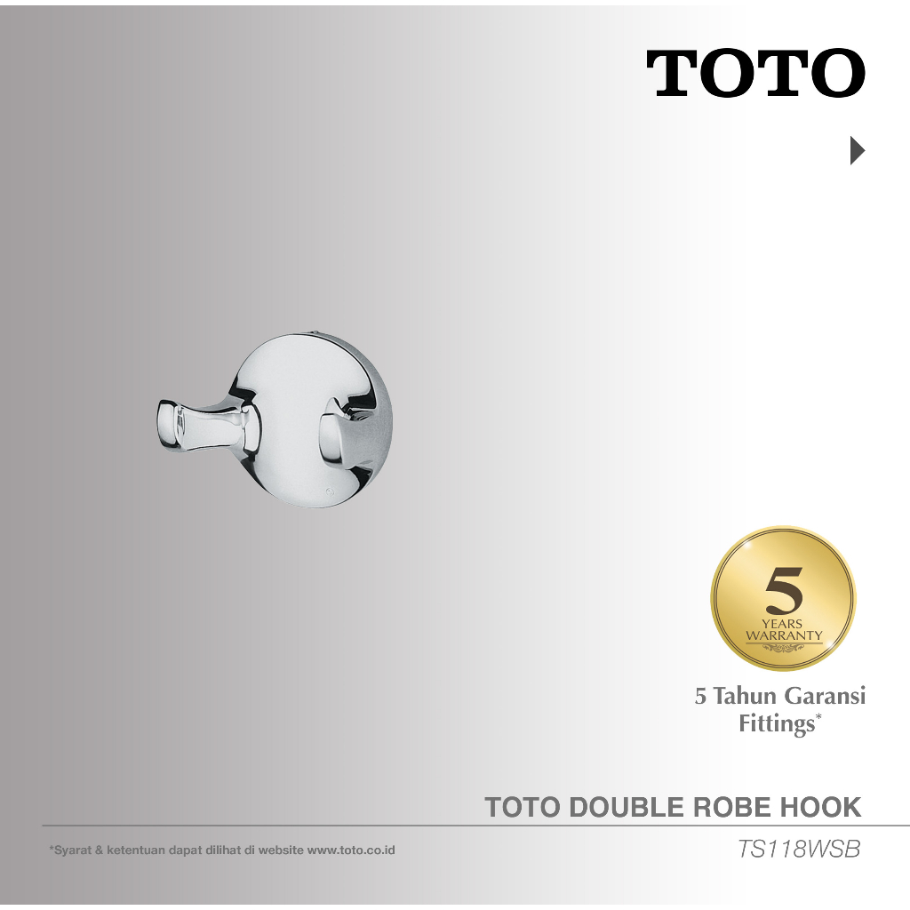 Jual TOTO TS118WSB Double Robe Hook | Gantungan Kamar Mandi | Shopee ...