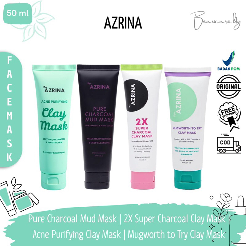 Jual AZRINA Pure Charcoal Mud Mask | Shopee Indonesia