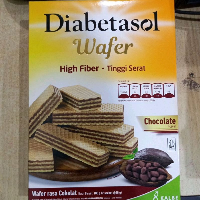 Jual DIABETASOL WAFER CHOCOLATE 100 G/100G/50G/HIGH FIBER/TINGGI SERAT ...