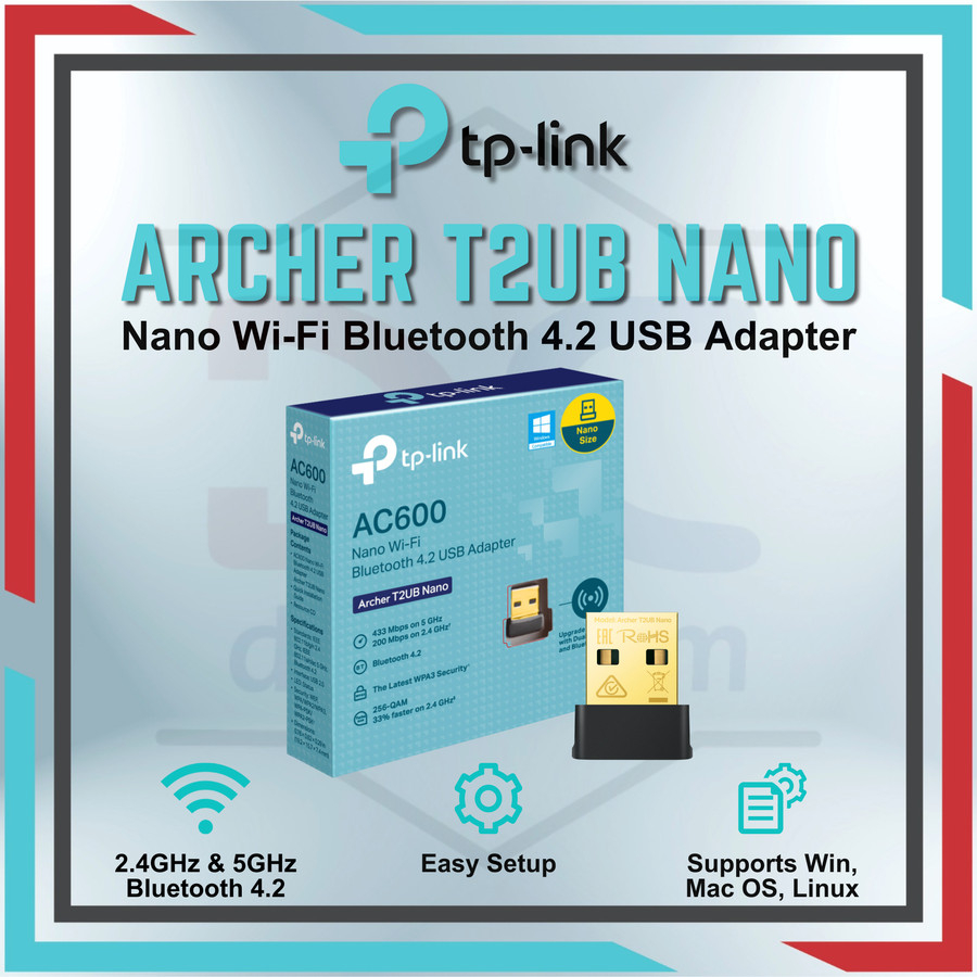Jual TP-LINK ARCHER T2UB NANO AC600 BLUETOOTH WIFI 4.2 USB ADAPTER ...