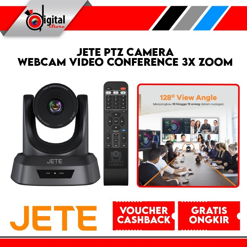 Jual JETE PTZ Camera - Webcam Video Conference 3x Zoom Full HD 1080 ...