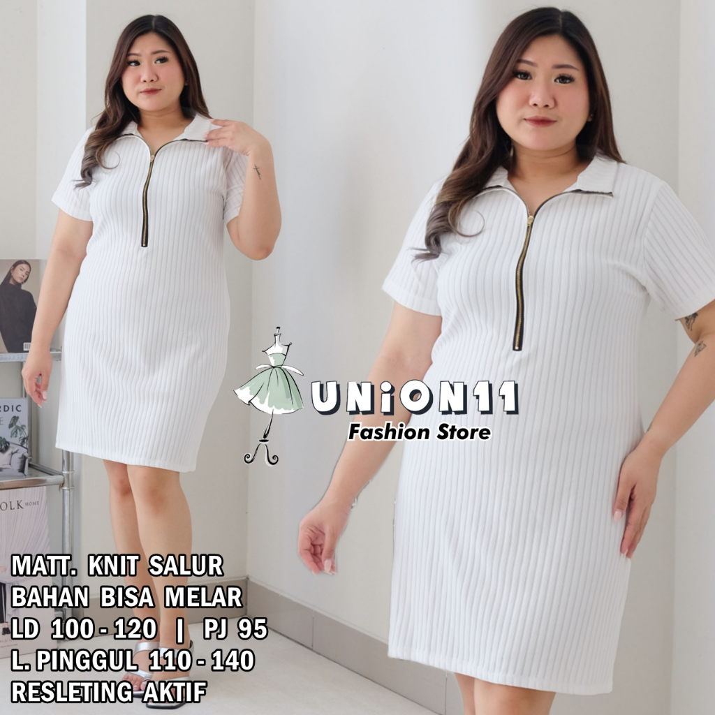 Jual UNION11 - DRESS WANITA JUMBO XXXL / DRESS KNIT JUMBO WANITA LD 120 / BAJU JUMBO WANITA ...