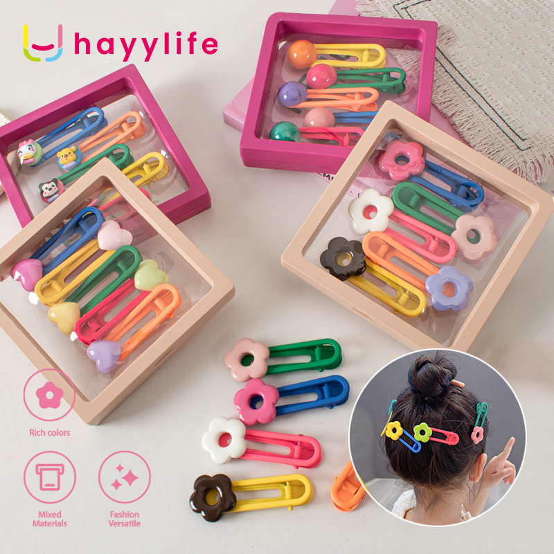 Jual Hayylife Jepitan Rambut Bunga Korea isi 5 pcs colorful,Free kotak ...
