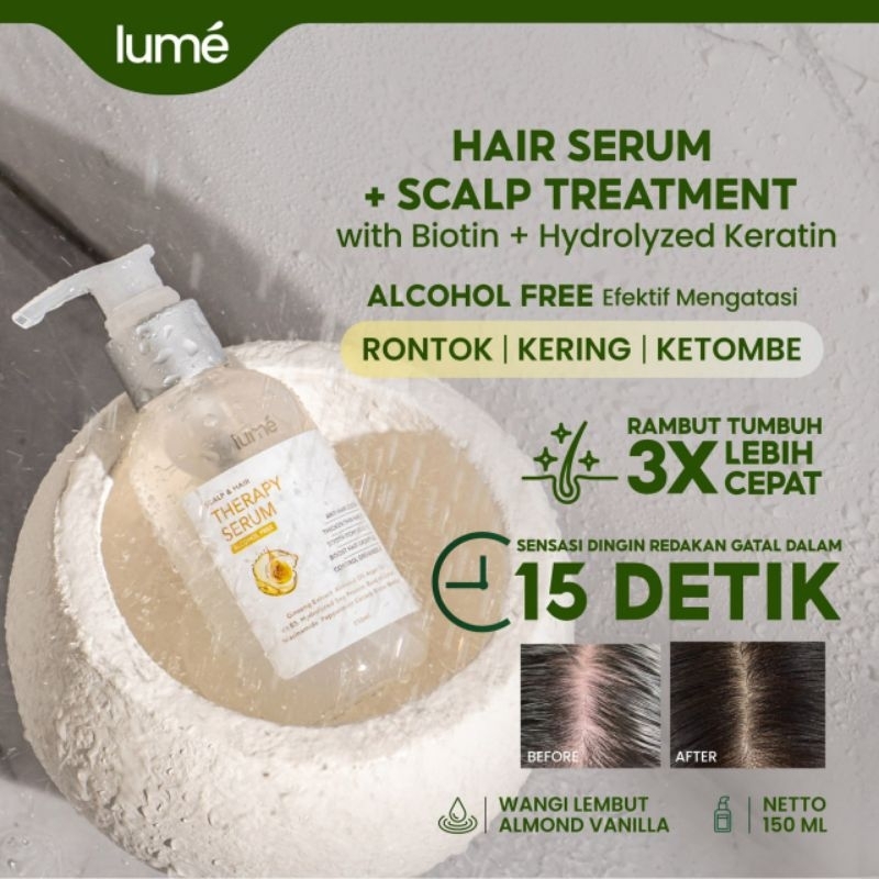 Jual LUME SCALP HAIR THERAPY SERUM GROW TONIC NON PARABEN ANTI RONTOK ...