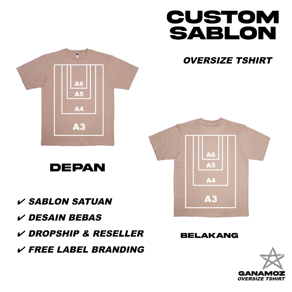 Jual GANAMOZ Kaos CUSTOM Sablon Satuan DTF 1 Hari Jadi Premium Heavyweight Oversize T-Shirt Rose ...