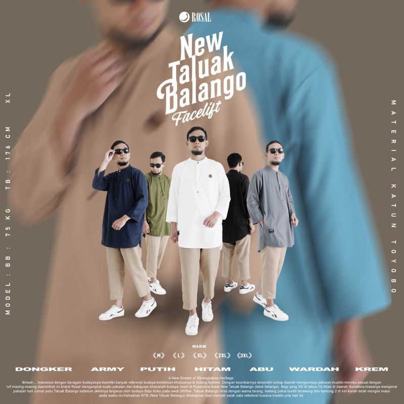 Jual Kurta NTB (New Taluak Balango) Lengan 3/4 by Rosal M, L, XL, 2XL ...