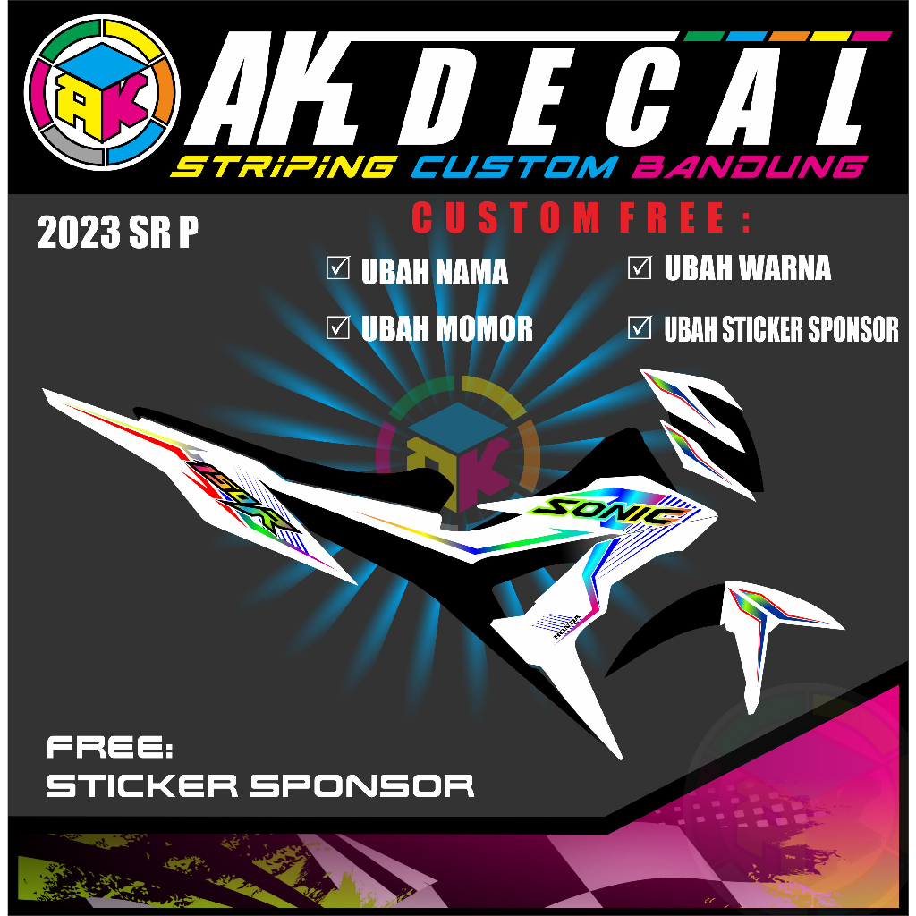 Jual STRIPING CUSTOM SUKA SUKA HONDA SONIC 150R / STICKER VARIASI 2214 ...