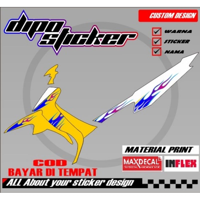 Jual sticker striping satria hiu 2tak transparan bisa riquest | Shopee ...