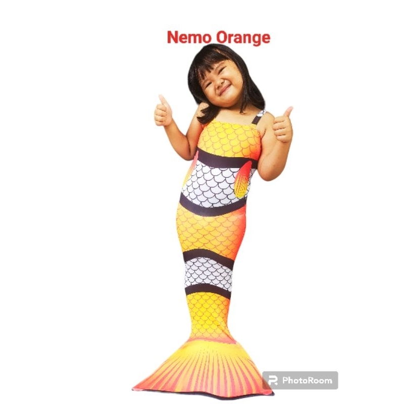 Jual ( BISA COD ) Glosir Baju Renang Mermaid Motif NEMO Pink, Ungu ...