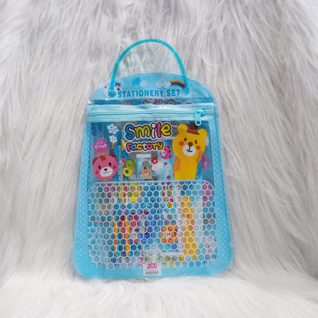 Jual Set Alat Tulis Karakter Tas Pouch 7in1 / Paket Lengkap Pensil Penghapus Rautan Penggaris ...