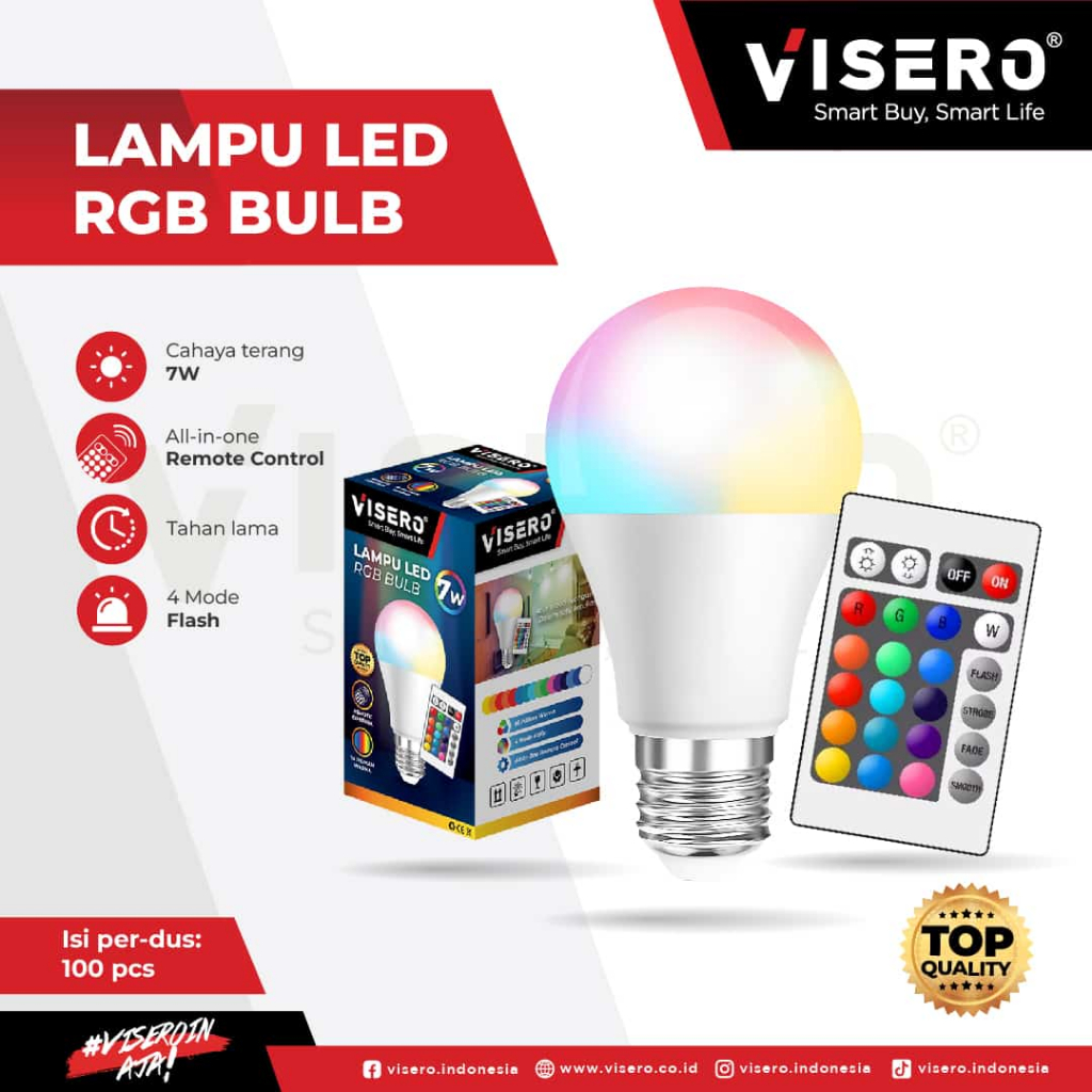 Jual Visero Lampu LED 7 Watt RGB + Remot 16 Warna Harga Distributor | Shopee Indonesia
