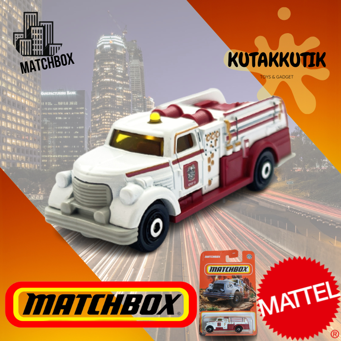 Jual Matchbox Mobil Pemadam Kebakaran Fire Truck MBX Fire Dasher Putih ...