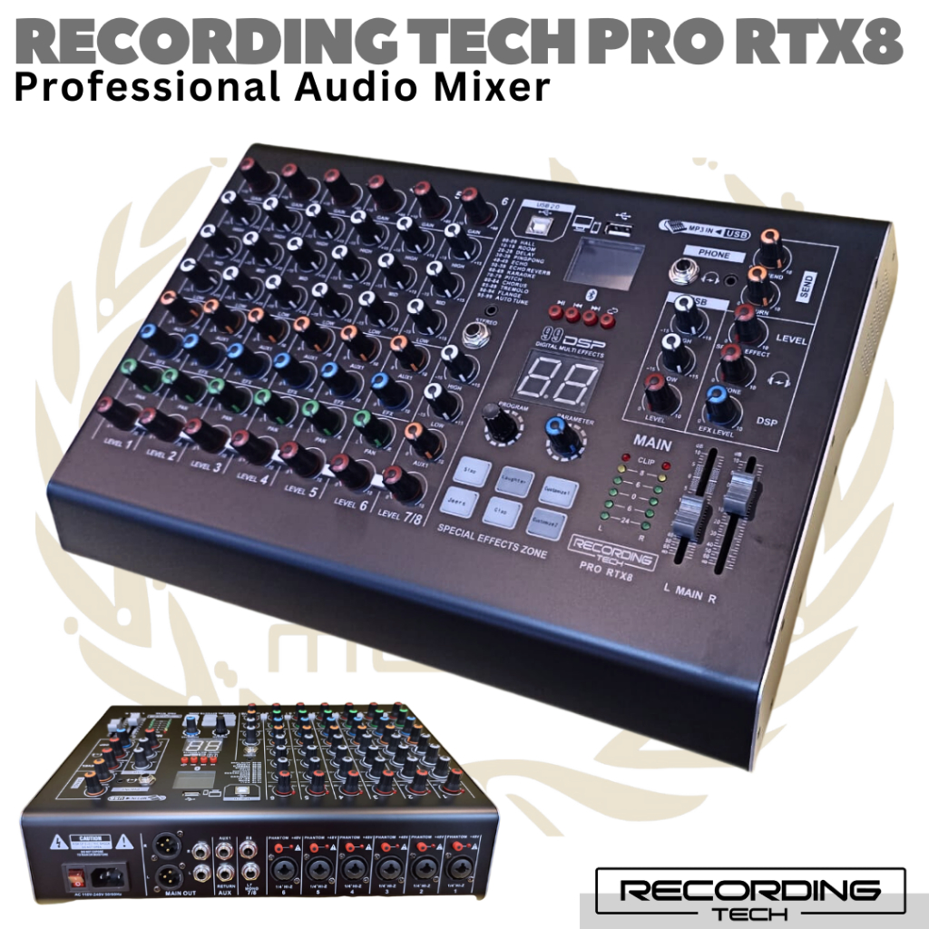 Jual RECORDING TECH PRO-RTX8 8 Channel Professional Audio Mixer ...